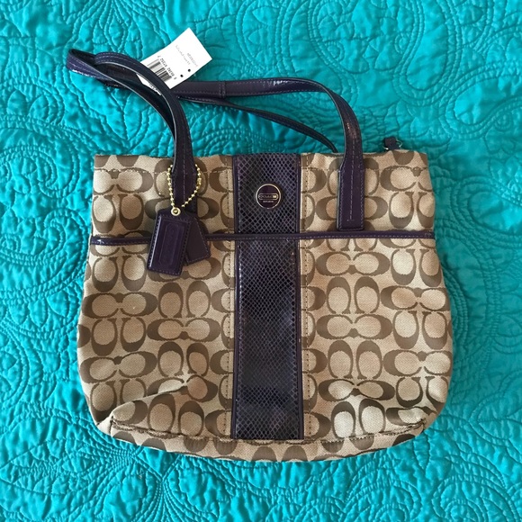 Coach | Bags | Nwt Coach Patent Purple Medium Tote | Poshmark